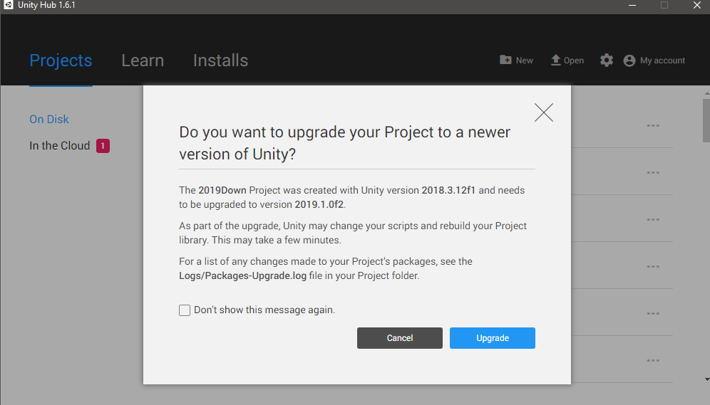 Unity2019のプロジェクトを2018で開くときの注意点 | ゆにりあ ブログ版